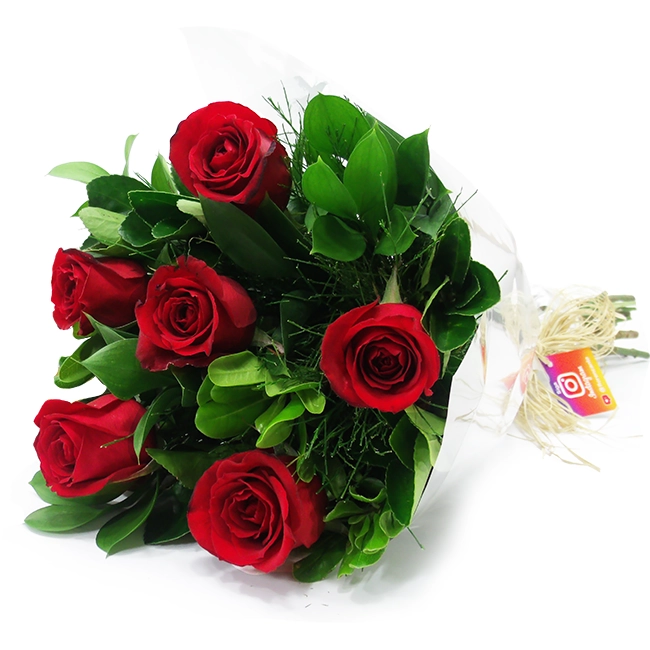Buquê de 6 Rosas Vermelhas | Inova Flores